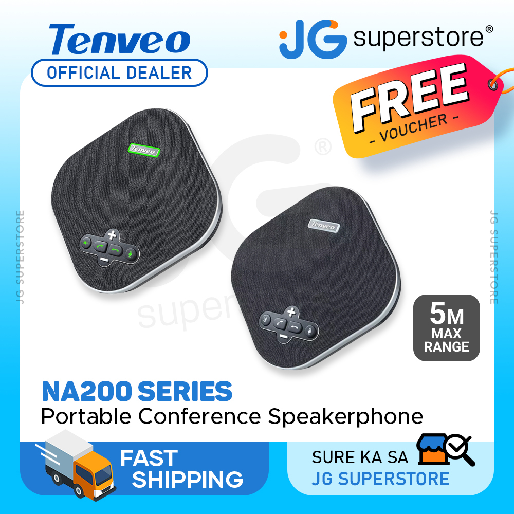 Tenveo NA200 / NA200B Bluetooth Portable Conference Speakerphone w/ Built-In Mic, Speaker, 5m ...