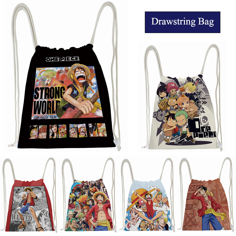 One Piece Canvas Drawstring bag | Anime-inspired String Bag Travel Bag ...