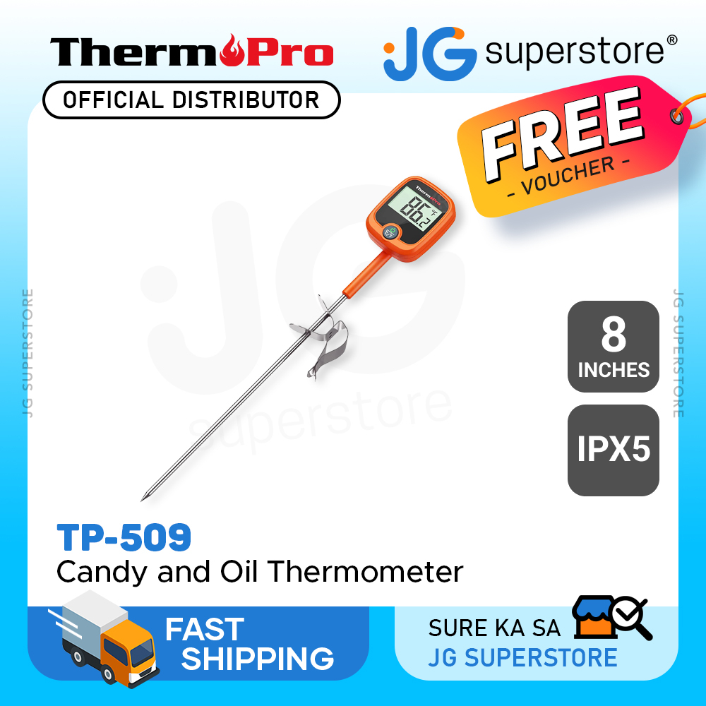 ThermoPro TP509 8" Candy and Oil Thermometer with IPX5 Rating, and ...