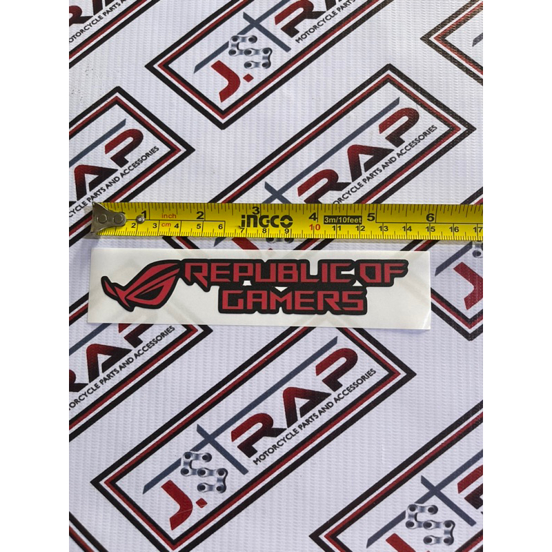 Republic of gamers inspired sticker logo high quality water proof ...