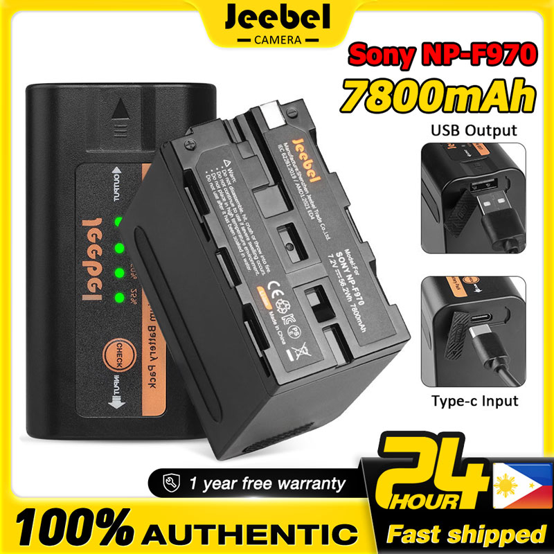 NP-F970 7800mAh Battery Rechargeable Type-C Input/USB Output For Digital Camera NP F950 F960 ...