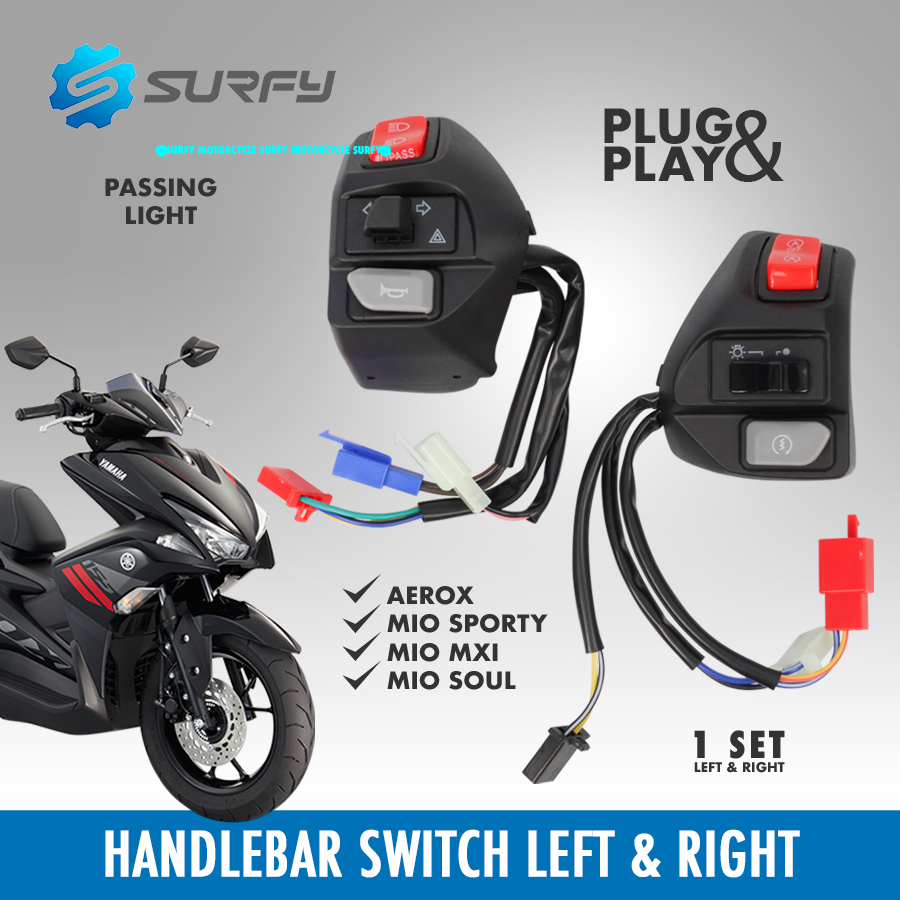 Domino Handle Switch V2 With Passing Light Hazzard Light For MIO Sporty ...