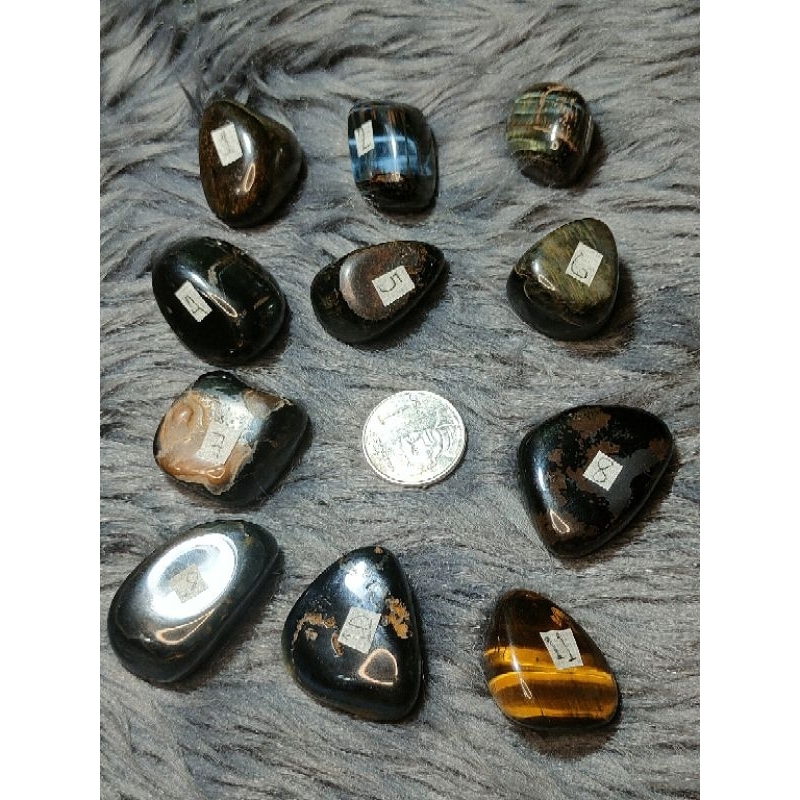 Blue | Yellow Tiger Eye Tumbled Stone | Good Luck | Courage ...