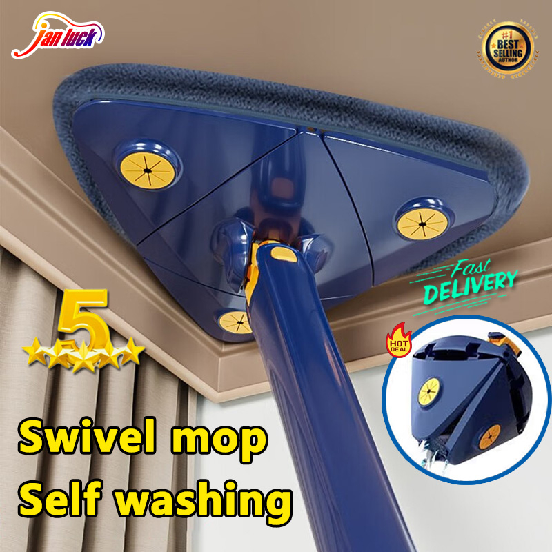 Jan luck 360° Rotatable Mop with Extruder Free Hand Wash Lazy Mop for ...