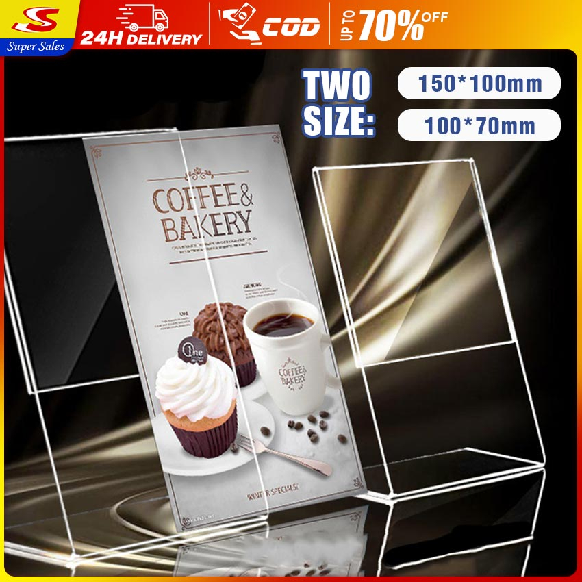 【SuperSales】1.5mm Acrylic Display Stand Vertical Clear L Shape Plastic ...