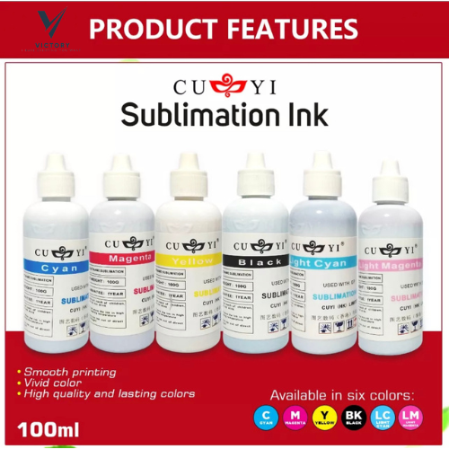 CUYI Sublimation ink for modified printer paper 6 colors 100ml | Shopee ...