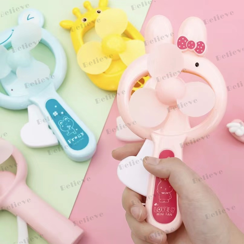Portable mini hand press fan cute cartoons mini fan toy for kids pocket ...