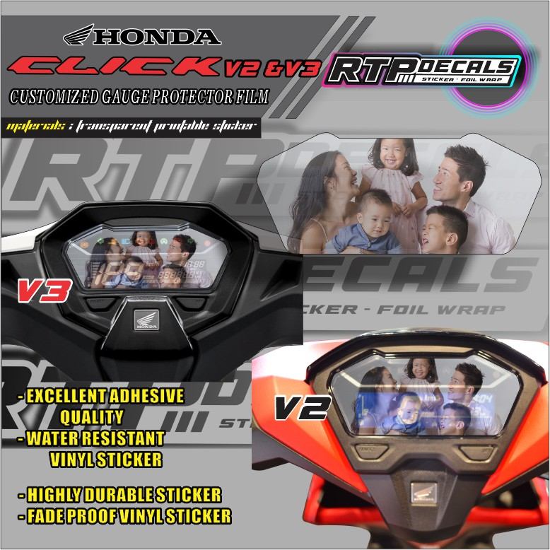 HONDA CLICK V1,V2,V3 CUSTOMIZED GAUGE PANEL FILM (NEW) | Shopee Philippines