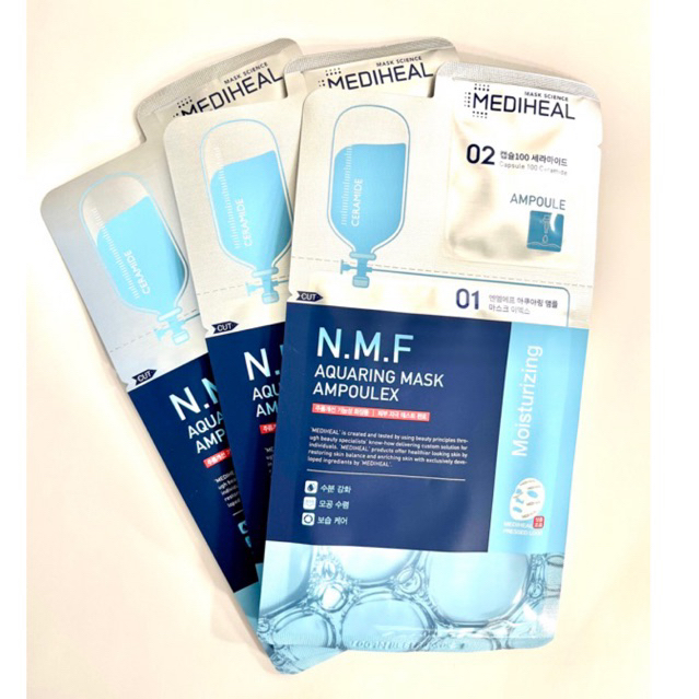 MEDIHEAL N.M.F. Aquaring Ampoulex 2 Step Set 01 Mask 27ml. + 02 Capsule ...