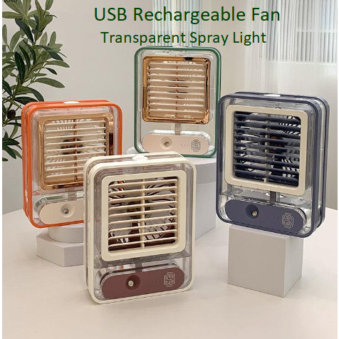 SC USB Rechargeable Desktop Misting Fan with Changeable LED Light ...