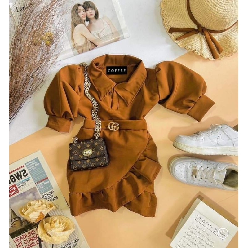 terno skort and puff sleeve for kids | Shopee Philippines