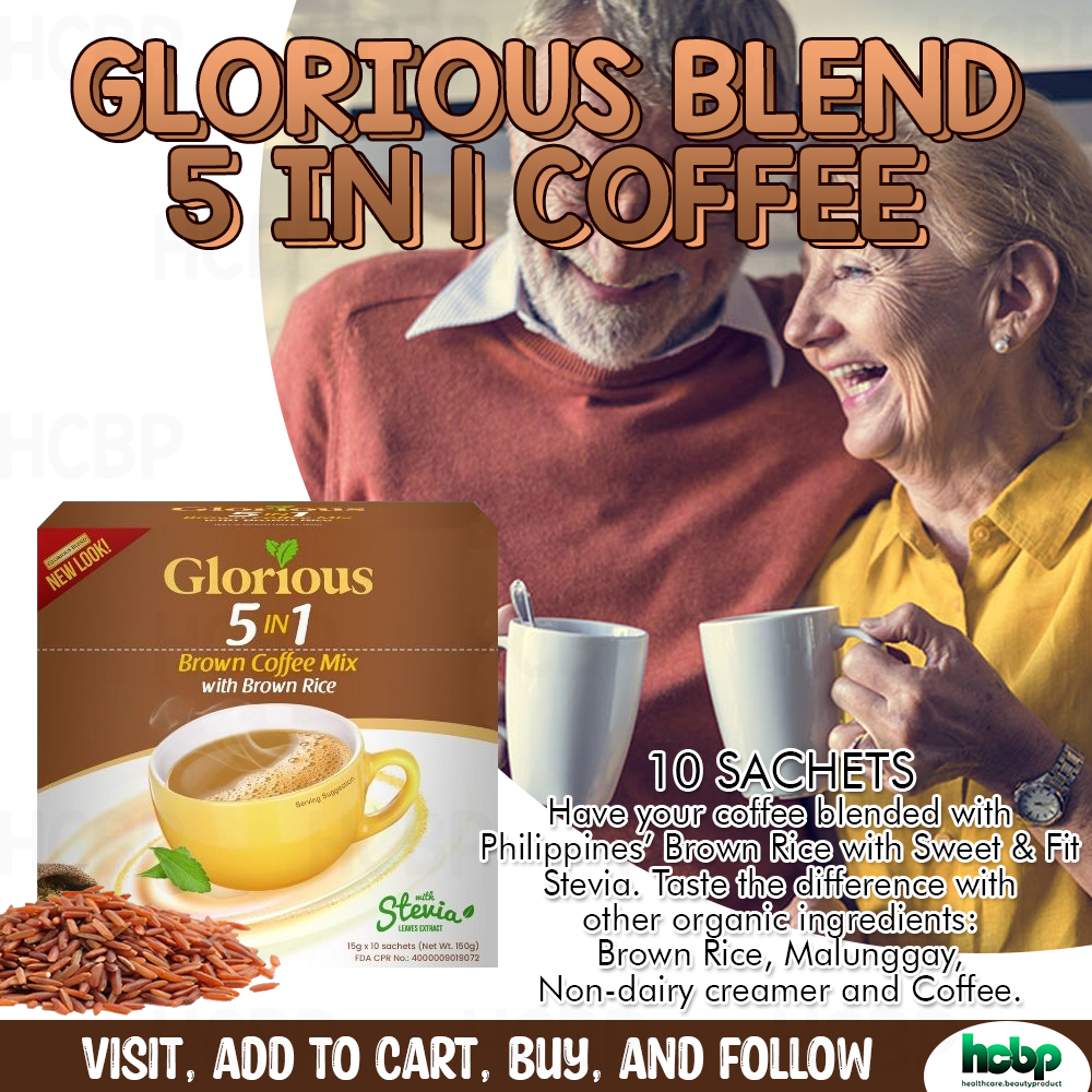 Glorious Blend 5 in 1 Coffee Mix ( 10 Sachets ) with Stevia, Non Acidic ...