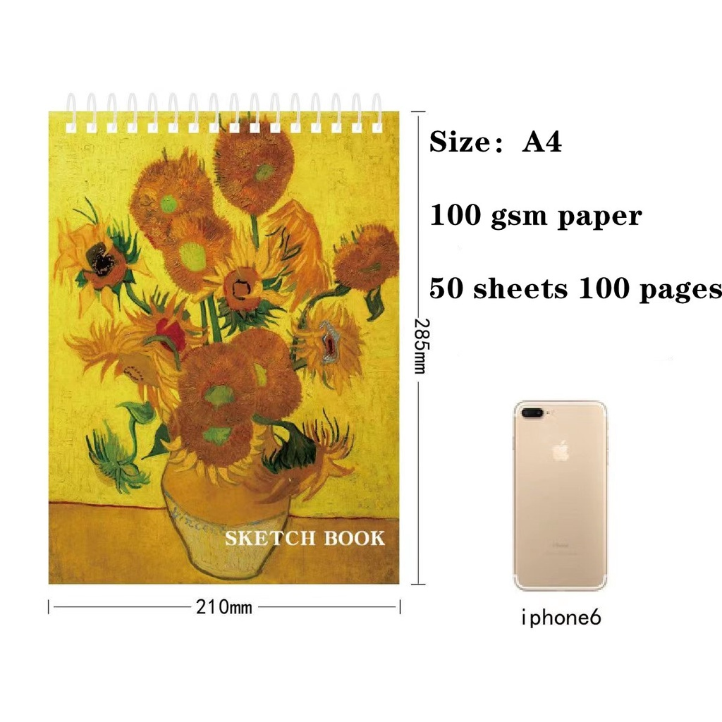 A4 Van Gogh upturning Sketchbook drawing book Painting sketchbook ...