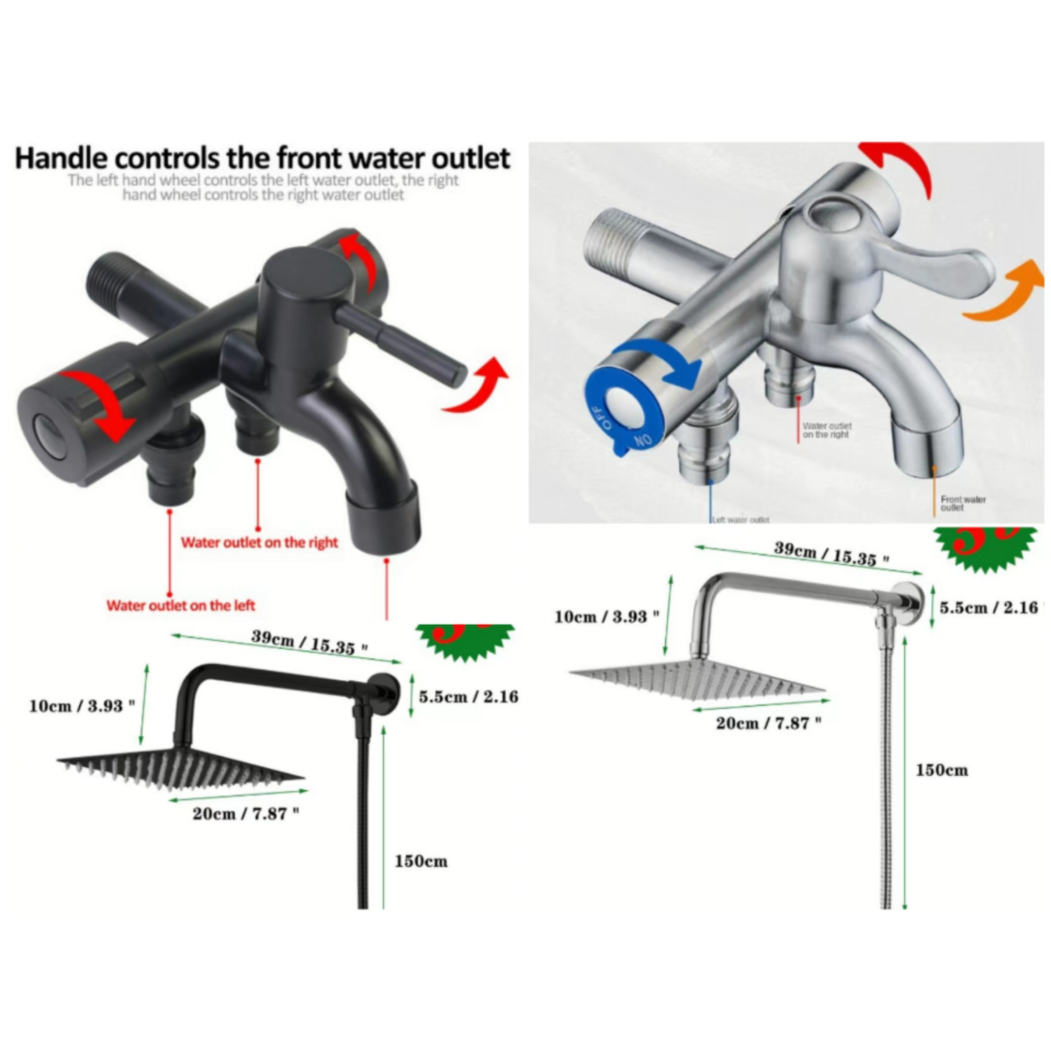 304 Stainless Steel Three Tap Multifunctional Stainless Steel Faucet ...