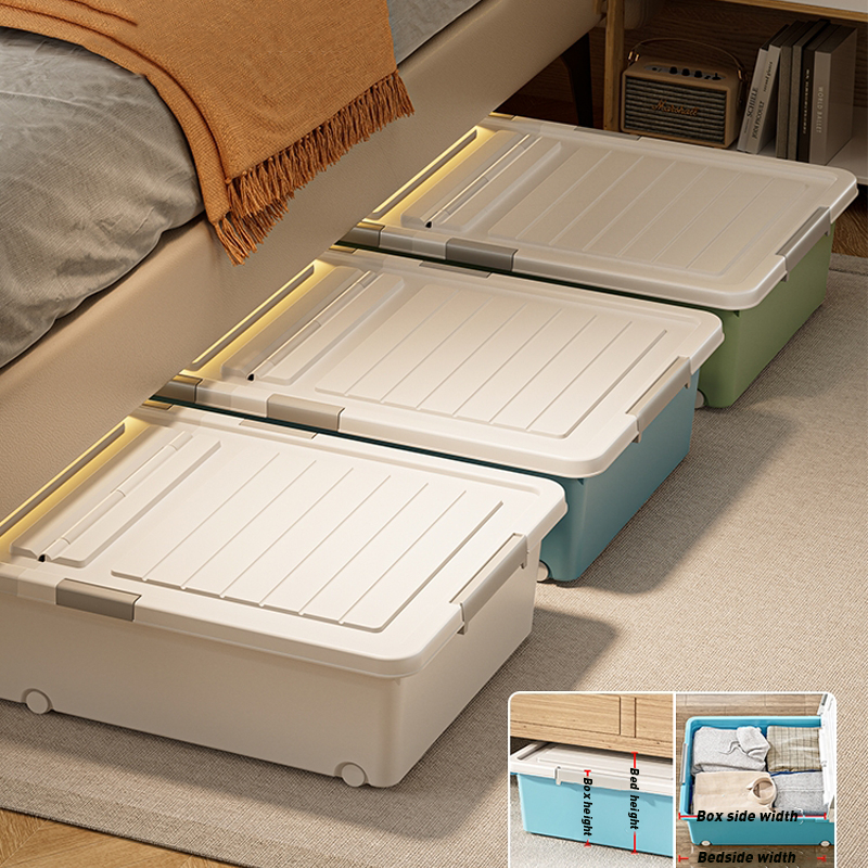 MUJU Storage Box Under The Bed With Wheels Oversize Plastic Bin ...