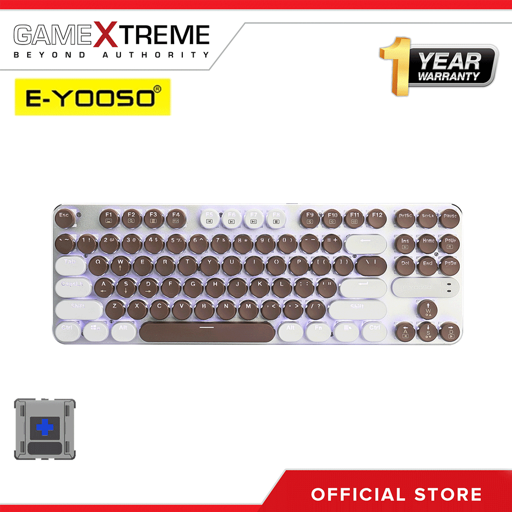 E-Yooso Z66 87 Keys Mechanical Gaming Keyboard Brown White Blue Switch ...