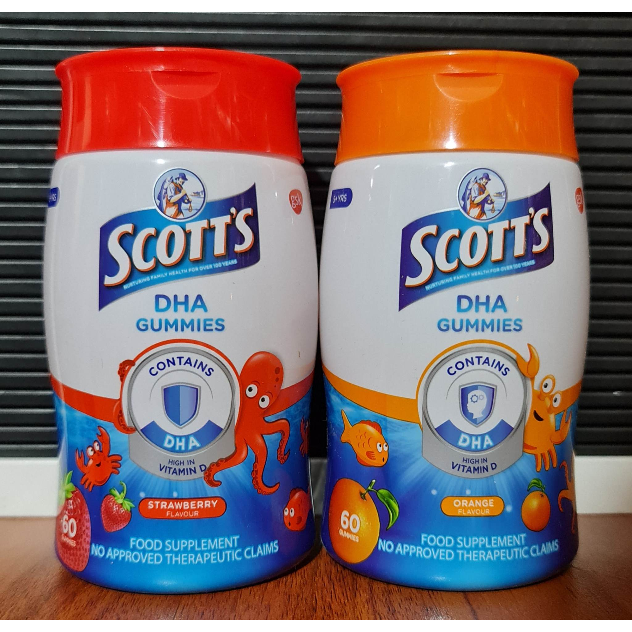 Scott's DHA Gummies 60 Gummies in 2 flavors Orange or Strawberry ...