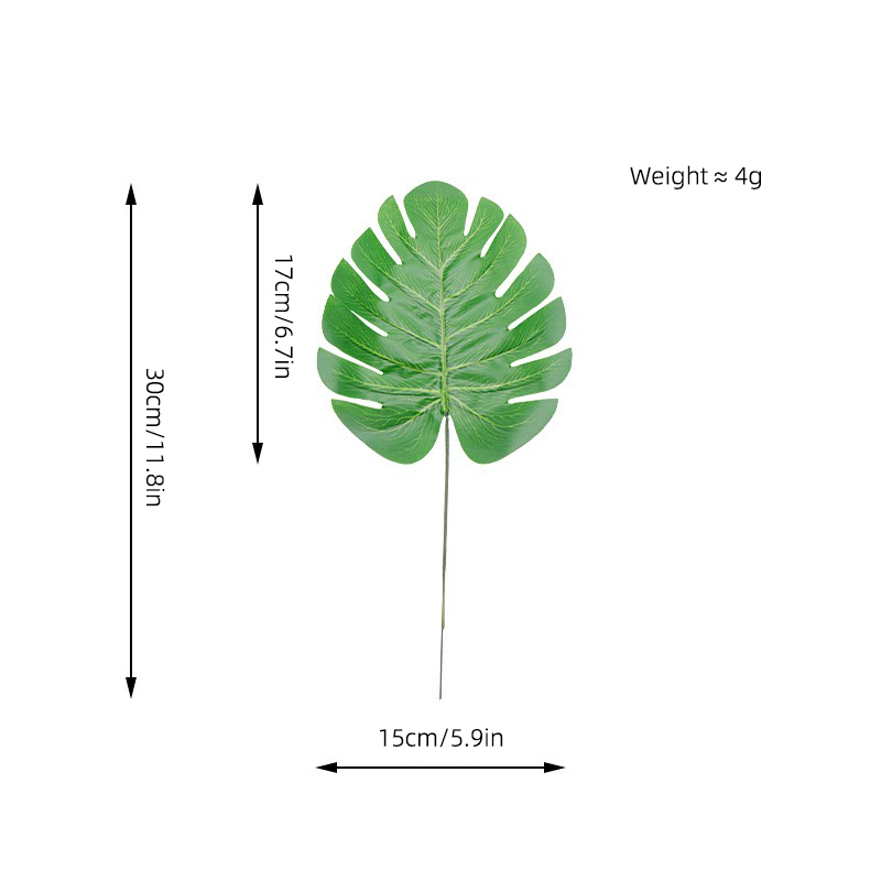 Artificial tree leaves Green Palm Leaves Artificial Tropical Fake Plant ...