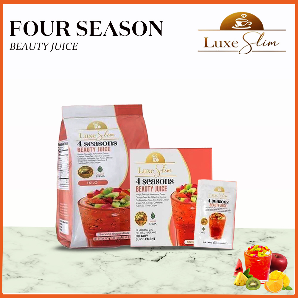 LUXE SLIM FOUR SEASONS BEAUTY JUICE 1 Kilo and 10 Sachet / 21g | Shopee ...