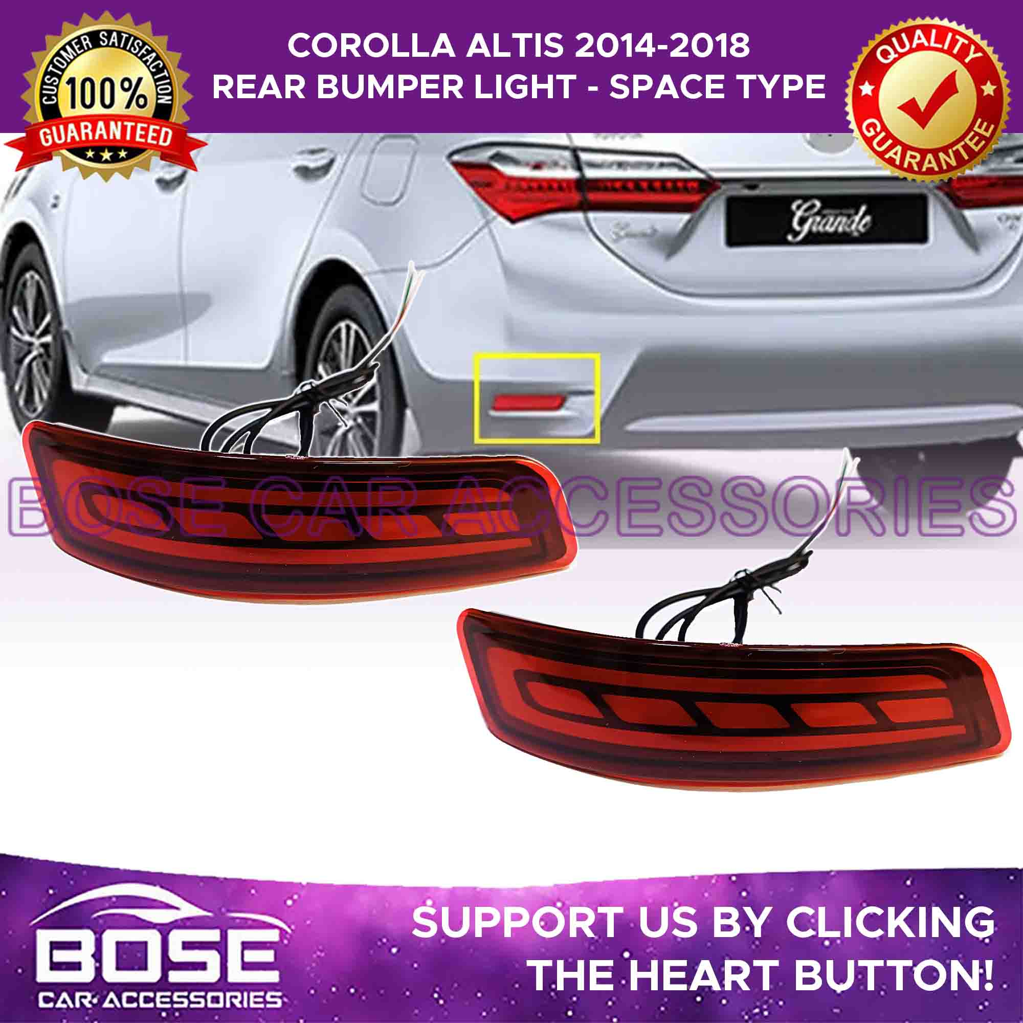 Rear Bumper Light for Toyota Corolla Altis 2014 - 2018 Special Design ...
