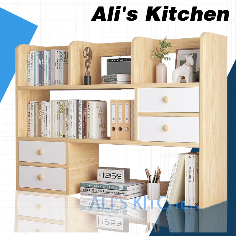 Bookcase desktop storage rack office desk multi-layer rack living room ...