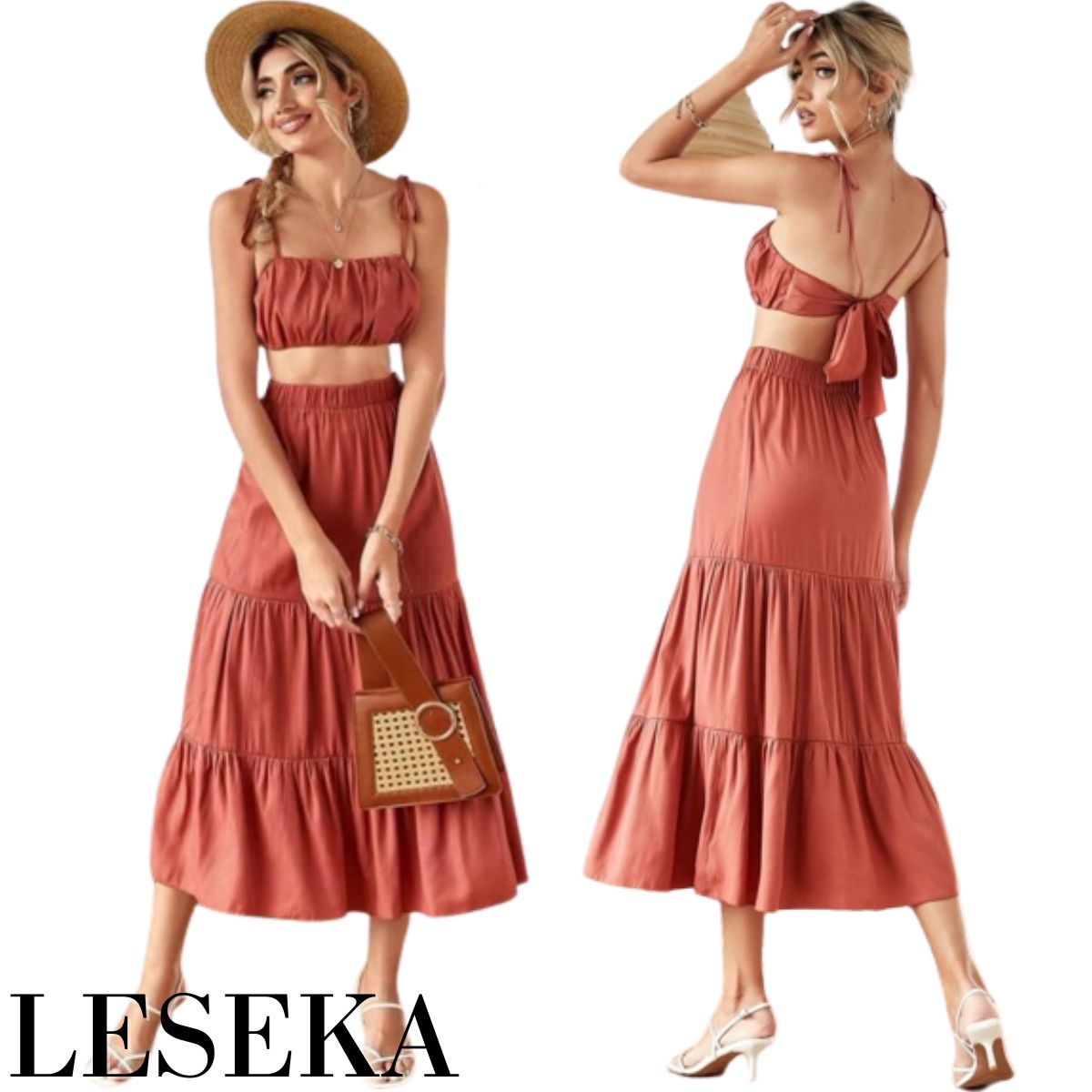 LESEKA Sandra Maxi Terno Skirt Summer Outfit Fabric Fit S to L Fresize ...