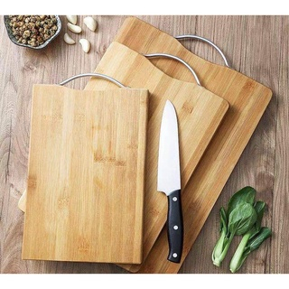 Bamboo Cutting Board Stainless Steel Handle Sangkalan Tadtaran | Shopee ...