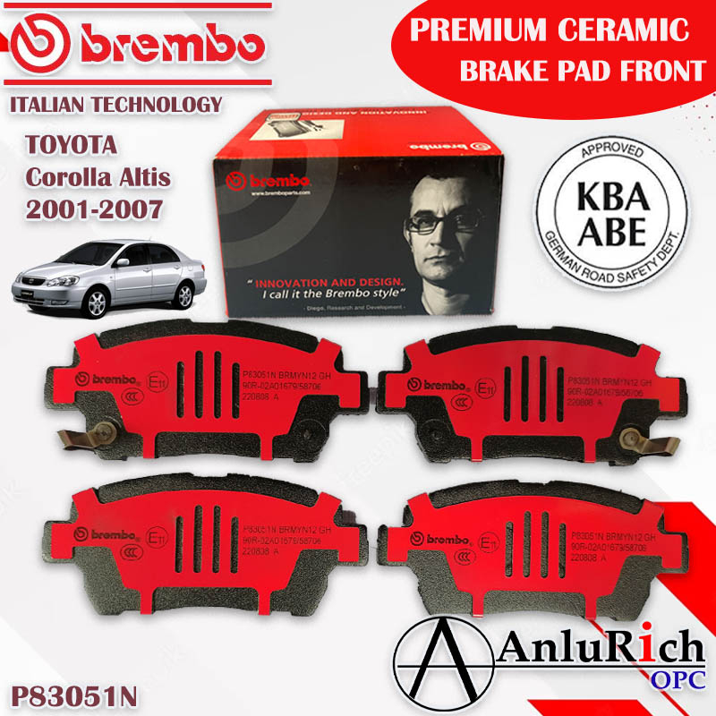 BREMBO Brake Pad Front Toyota Corolla Altis 2001-2007 / VIOS AUTOMATIC ...