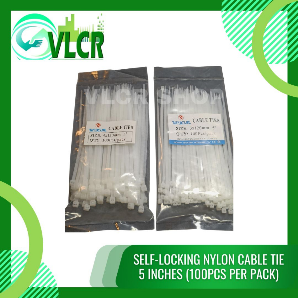 Self-Locking Nylon Cable Tie 5 inches (100pcs per pack) | Shopee ...