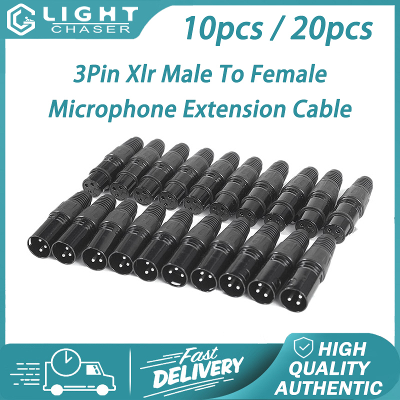 10pcs 3 Pin XLR Solder Type Connector 5 Male + 5 Female Plug Cable ...