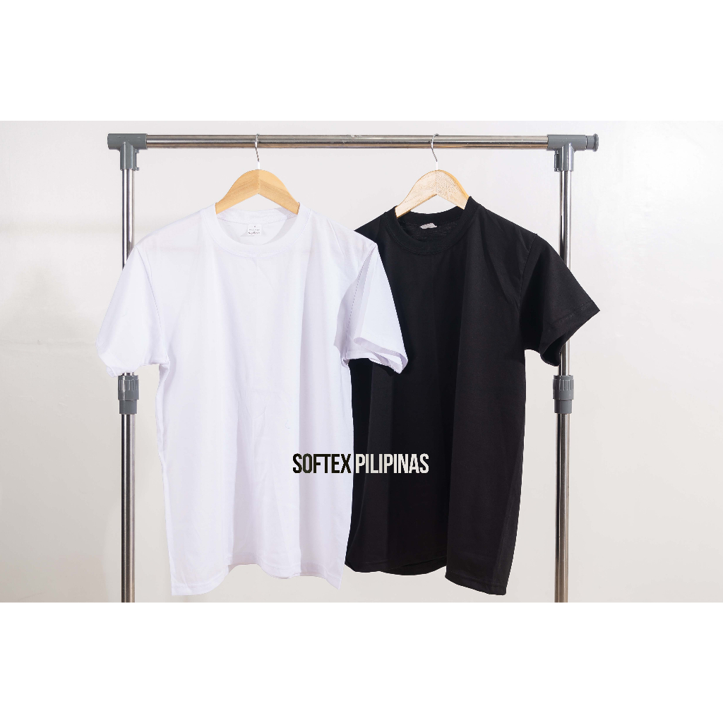 Softex Plain White and Black Adult and Kids Size T- Shirt Round neck ...