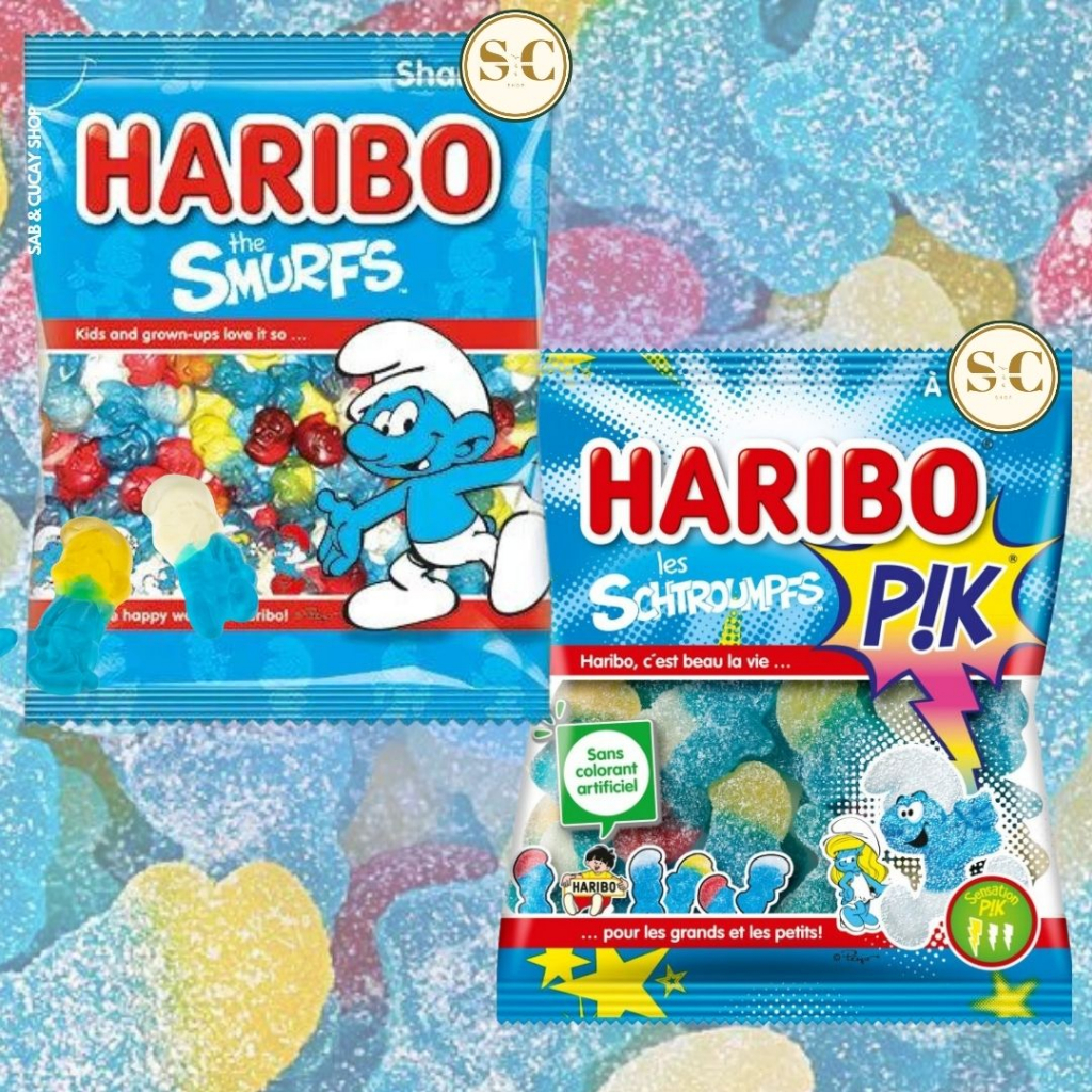 Haribo Smurfs Gummy Candy Original and Sour XL | Shopee Philippines