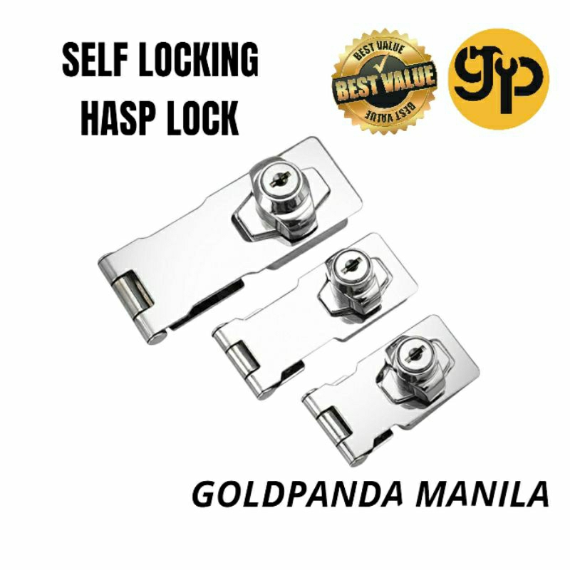 Self Locking Hasp Lock, Safety Hasp, Barell Bolt with Keys | Shopee ...