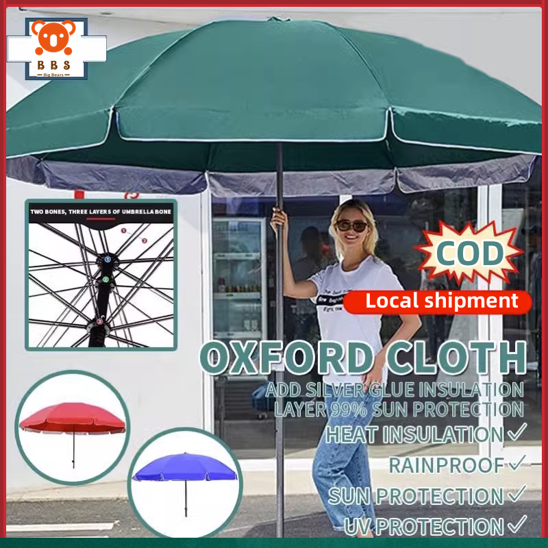 2.1M*2M Parasol Garden Patio Umbrella Sun Shade Beach Round retractable ...