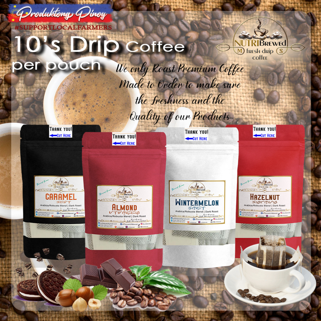 DRIP COFFEE - FLAVORED drip coffee in a Pouch NUTRIBrewed | Shopee ...