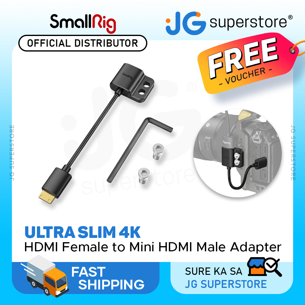 SmallRig Ultra Slim 4K 60Hz HDMI-A Female to Mini HDMI-C Male Gold ...