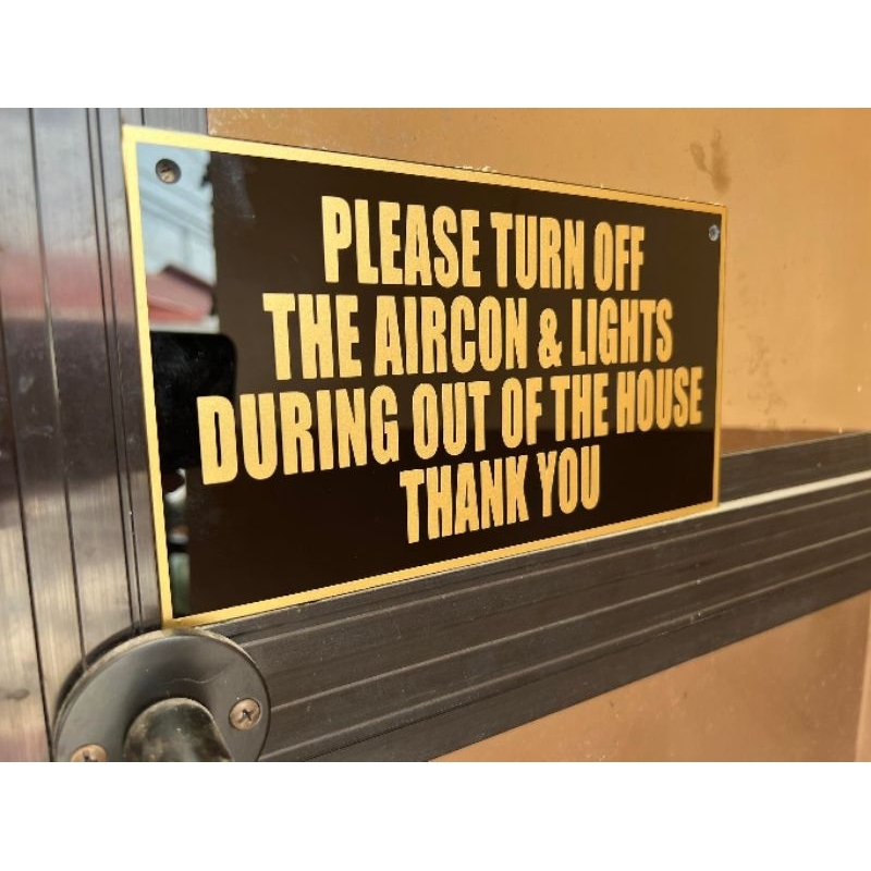 PLEASE TURN OFF THE AIRCON AND LIGHTS SIGNAGE | Shopee Philippines