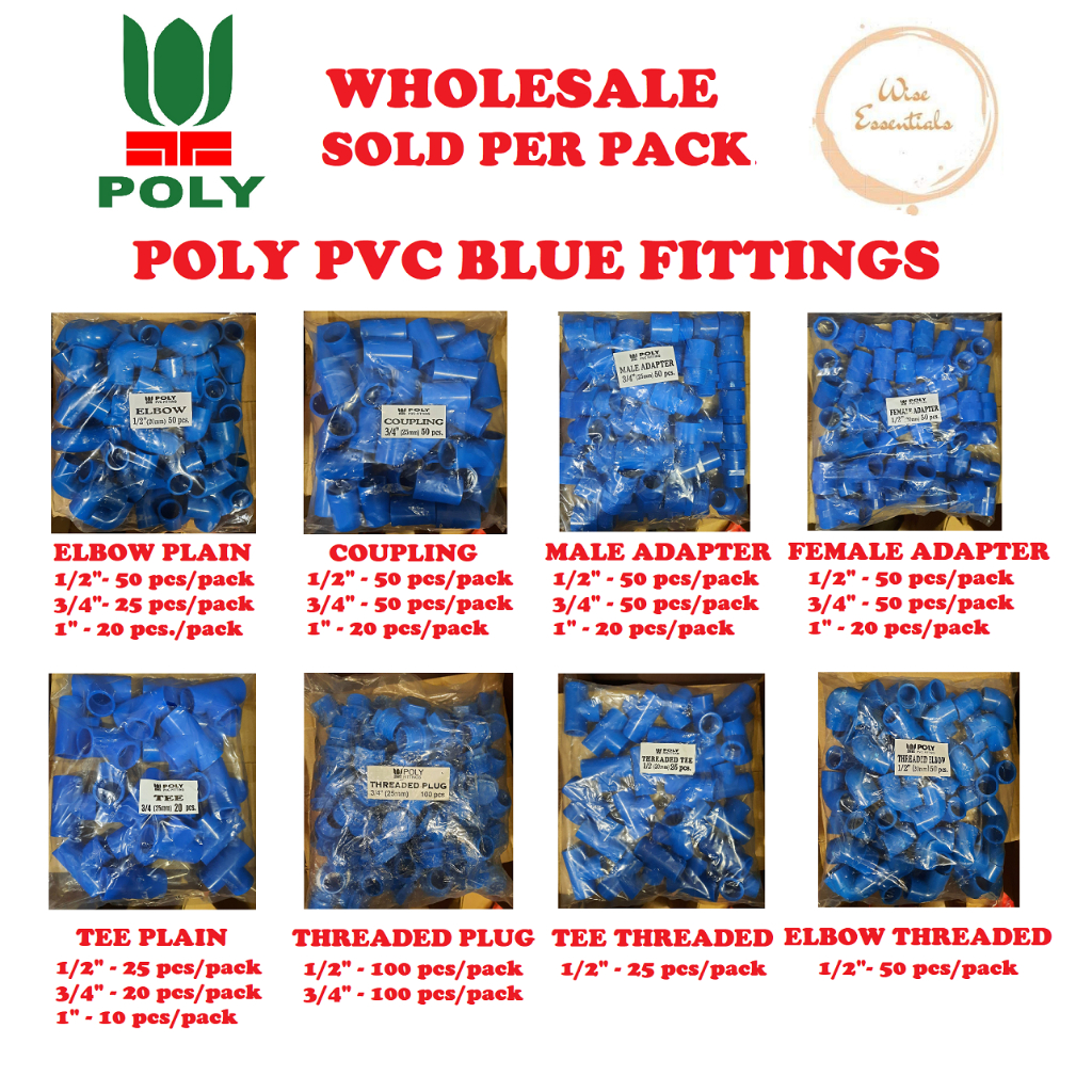POLY Wholesale PVC Blue Fittings | Shopee Philippines