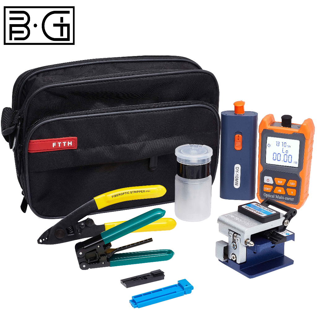 FTTH fiber optic tool kit FC-6S Fiber Cleaver Optical Power Meter 10KM ...