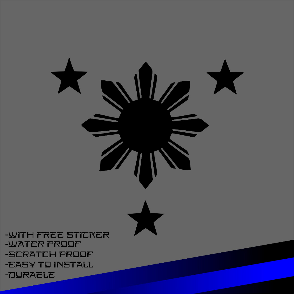 3 STARS AND SUN CUT OUT STICKER DECAL SET WATERPROOF | Shopee Philippines