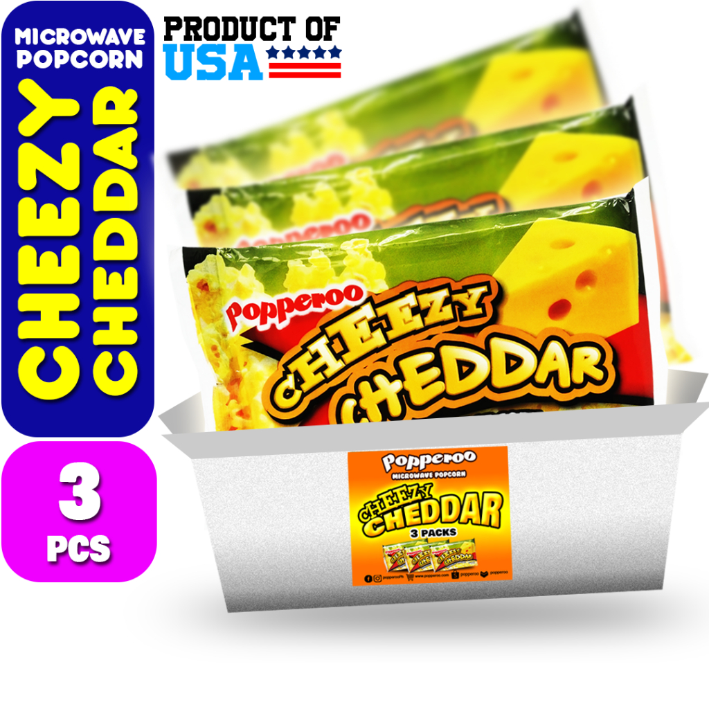 1BOX POPPEROO Microwave Popcorn - Cheezy Cheddar (3Pcs) | Shopee ...
