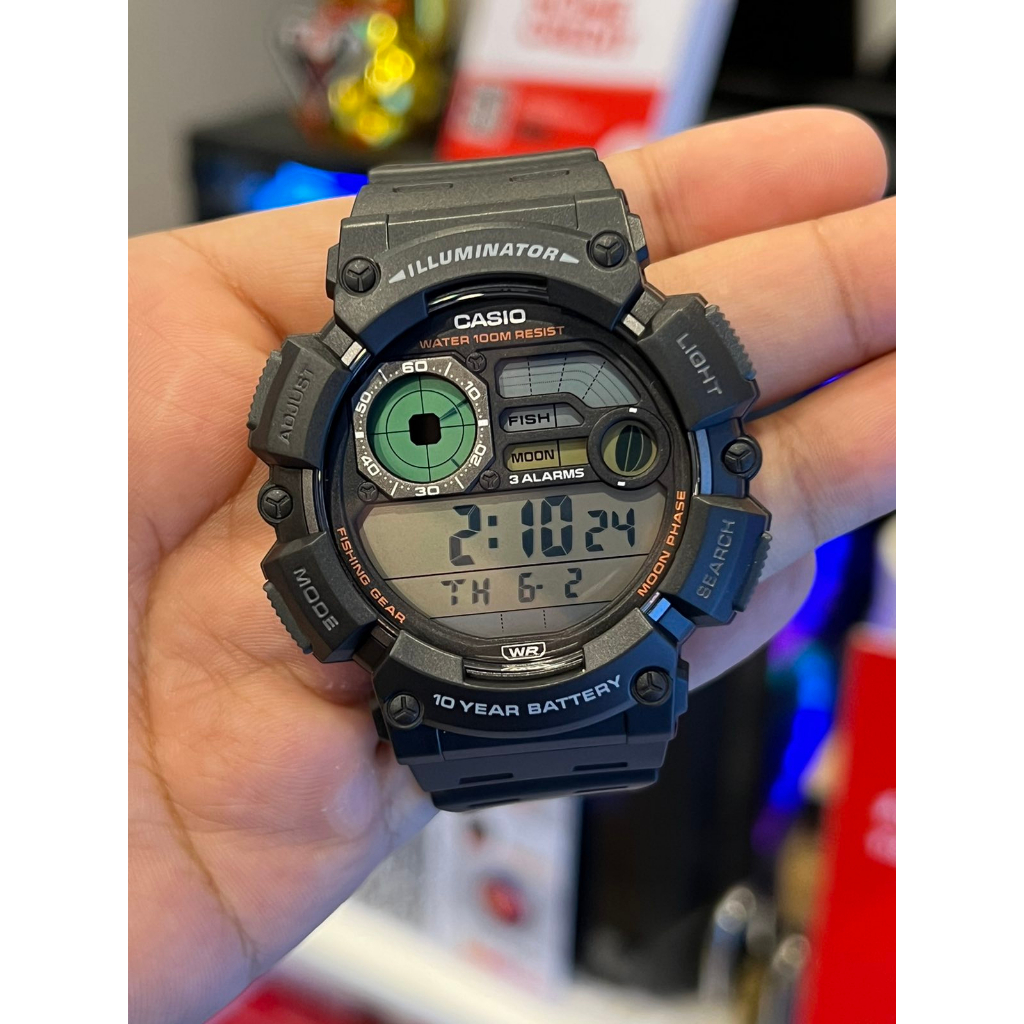 ORIGINAL CASIO Illuminator Digital Black Resin Band Men's Watch WS ...