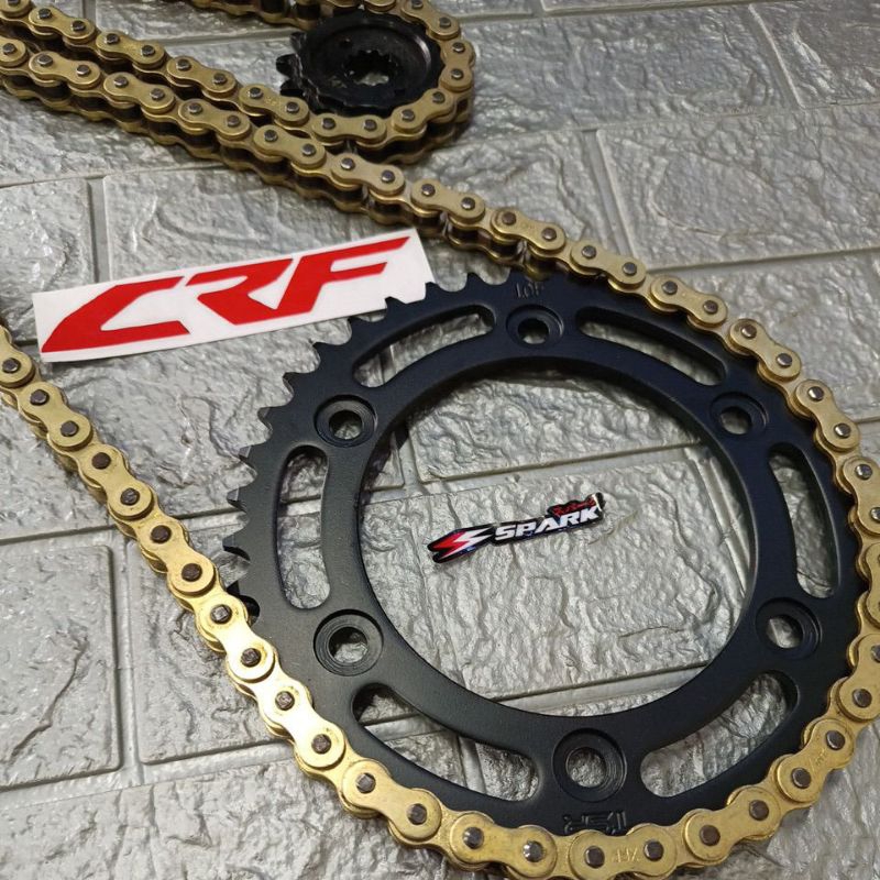 CRF250L CRF300L CRF250 RALLY SPROCKET SET WITH HEAVY DUTY GOLD CHAIN ...