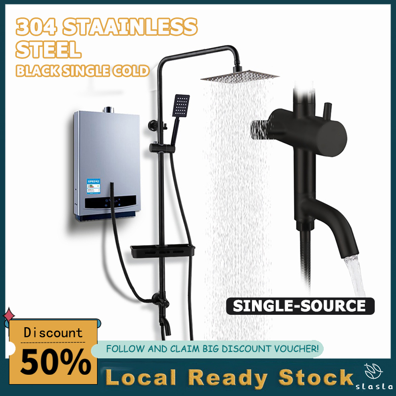 304 Stainless Steel Bathroom Black Single Cold Shower Set for Single ...