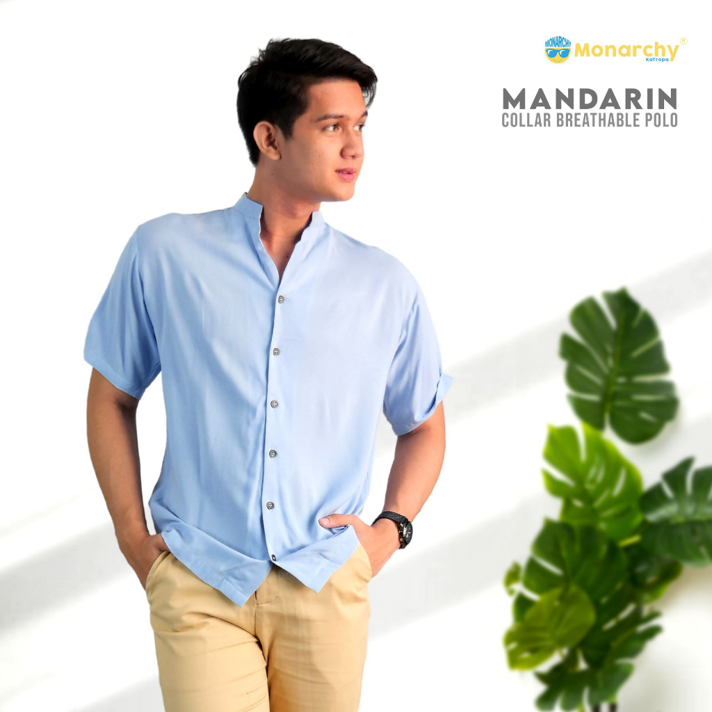 Monarchy Official Mandarin Collar Summer Breathable Polo Plain For Men ...