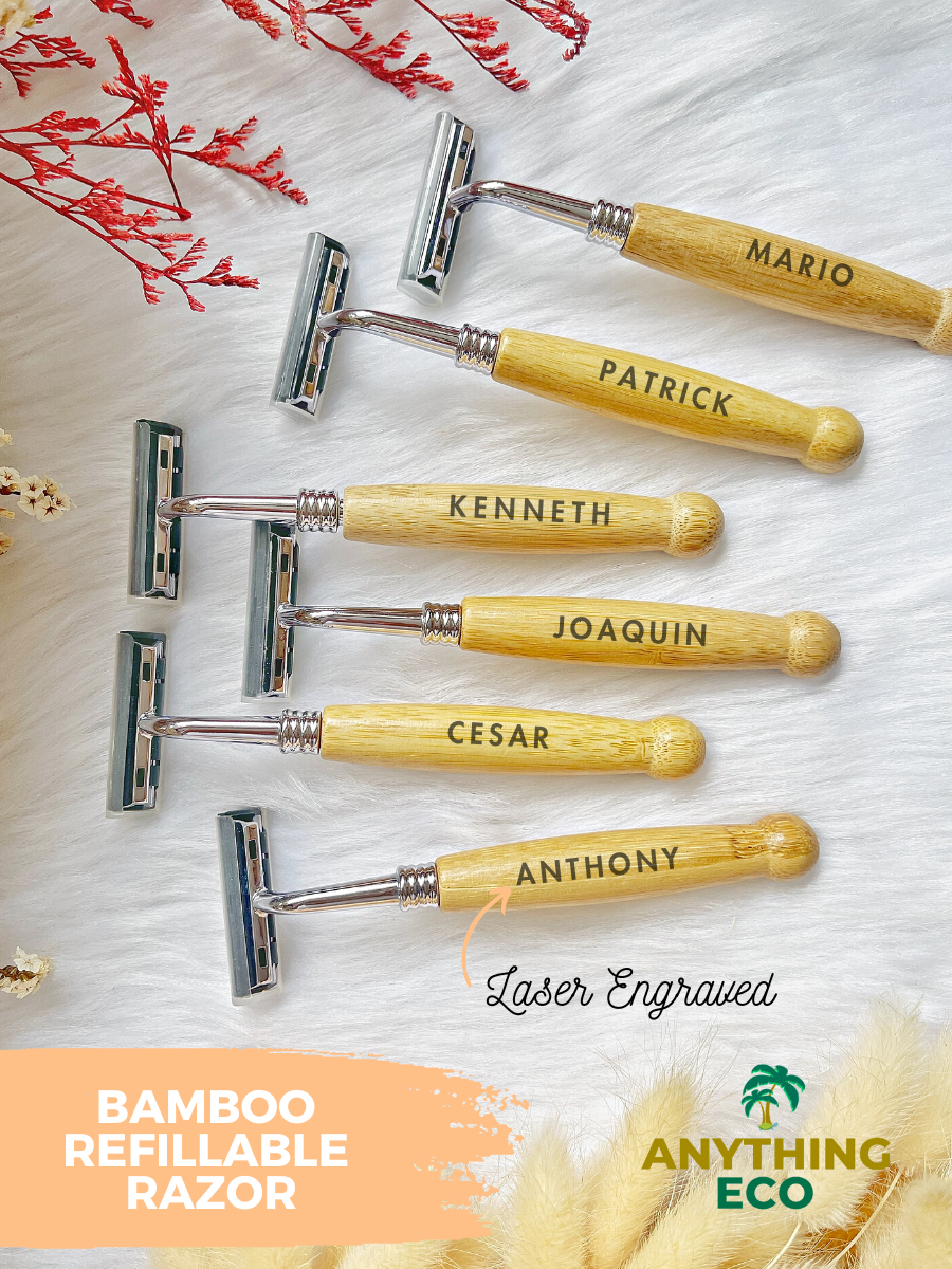 Personalized Refillable Bamboo Razor | Eco Friendly Bamboo Handle ...