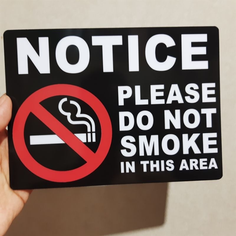 PLEASE DO NOT SMOKE IN THIS AREA DESIGNS 2 SIGNAGE PVC TYPE WATERPROOF ...