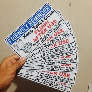 FRIENDLY REMINDER KINDLY FLUSH THE TOILET SIGN PVC TYPE | Shopee ...