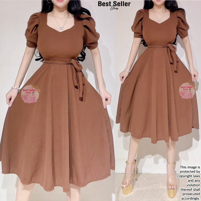 BSD BEST SELLER GRASYA PUFF SLEEVES MIDI DRESS (BEST SELLER DRESS ...