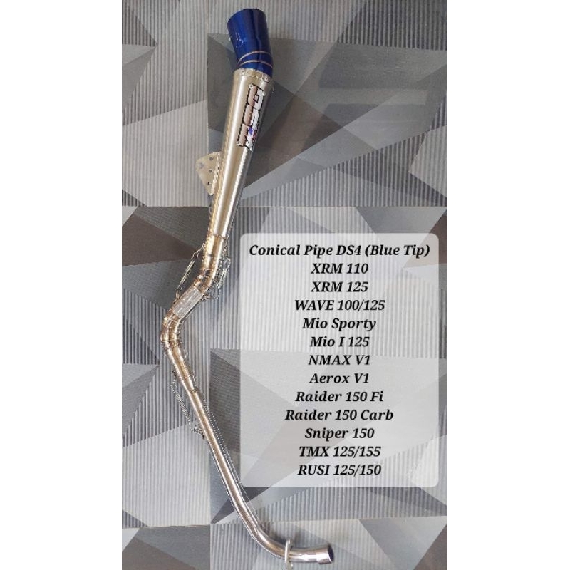 DS4 CONICAL PIPE FOR RUSI/TMX/EURO/XRM/WAVE/MIO SPORTY/RAIDER 150 CARB ...